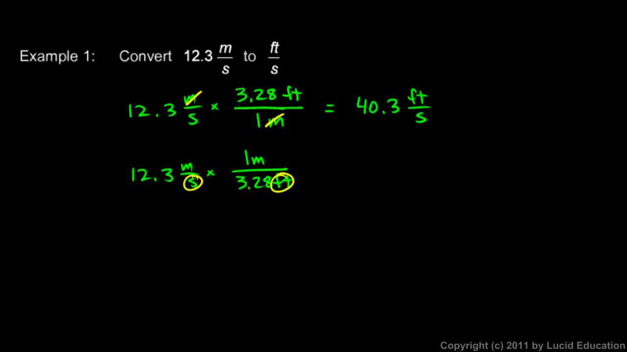 Physical Science 1.6d - Unit Conversion Example 1 - YouTube