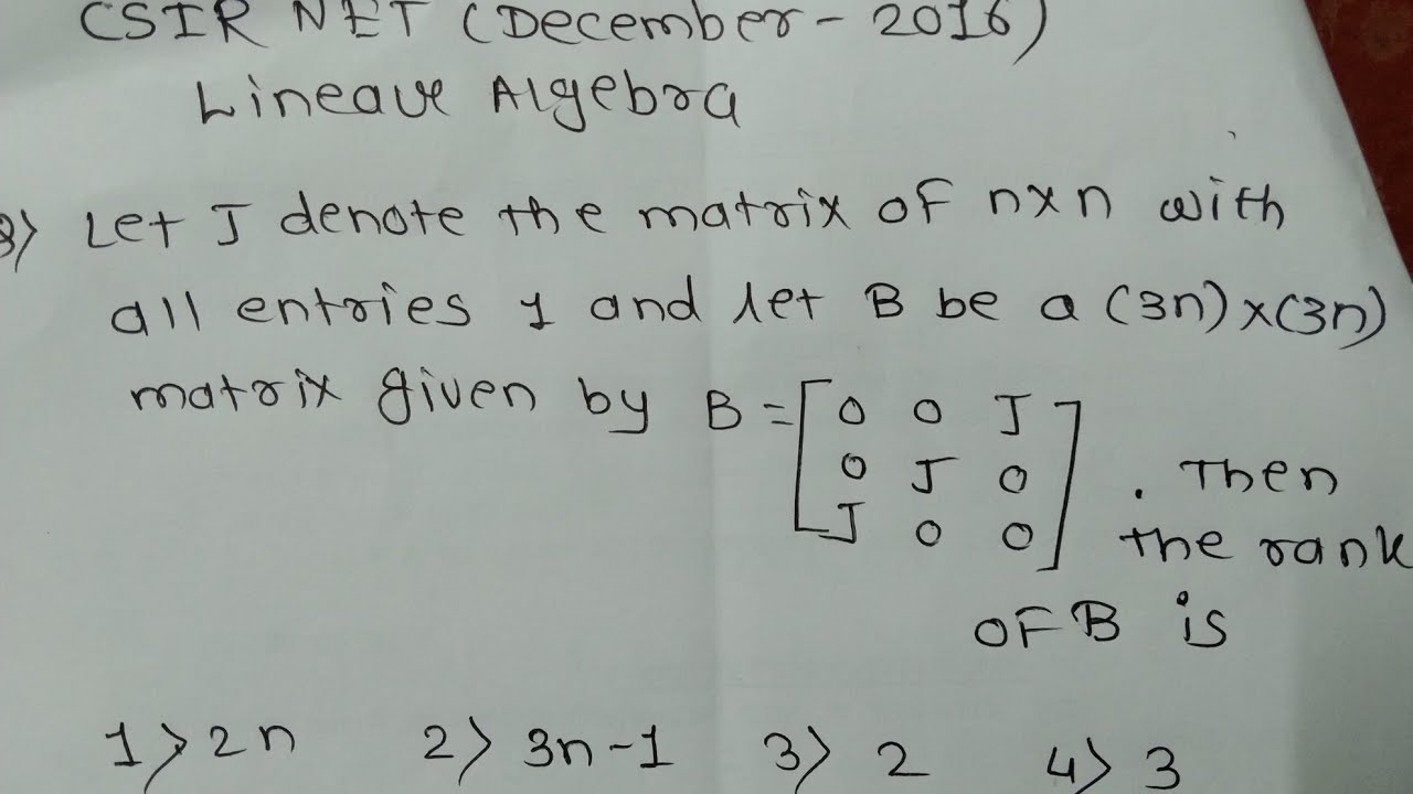 CSIR NET QUESTIONS-18 (December -2016) - YouTube