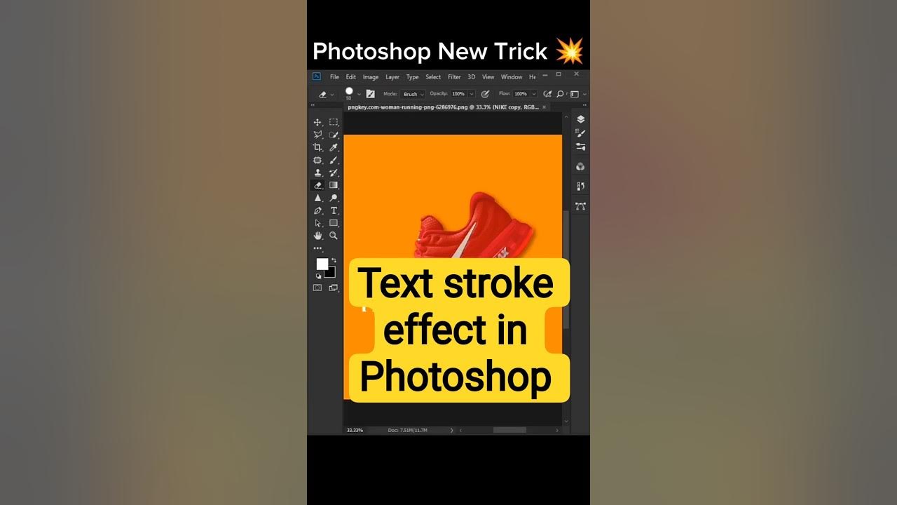 how to make text stroke effect in Photoshop 2024#photoshop#short#tutorial - YouTube