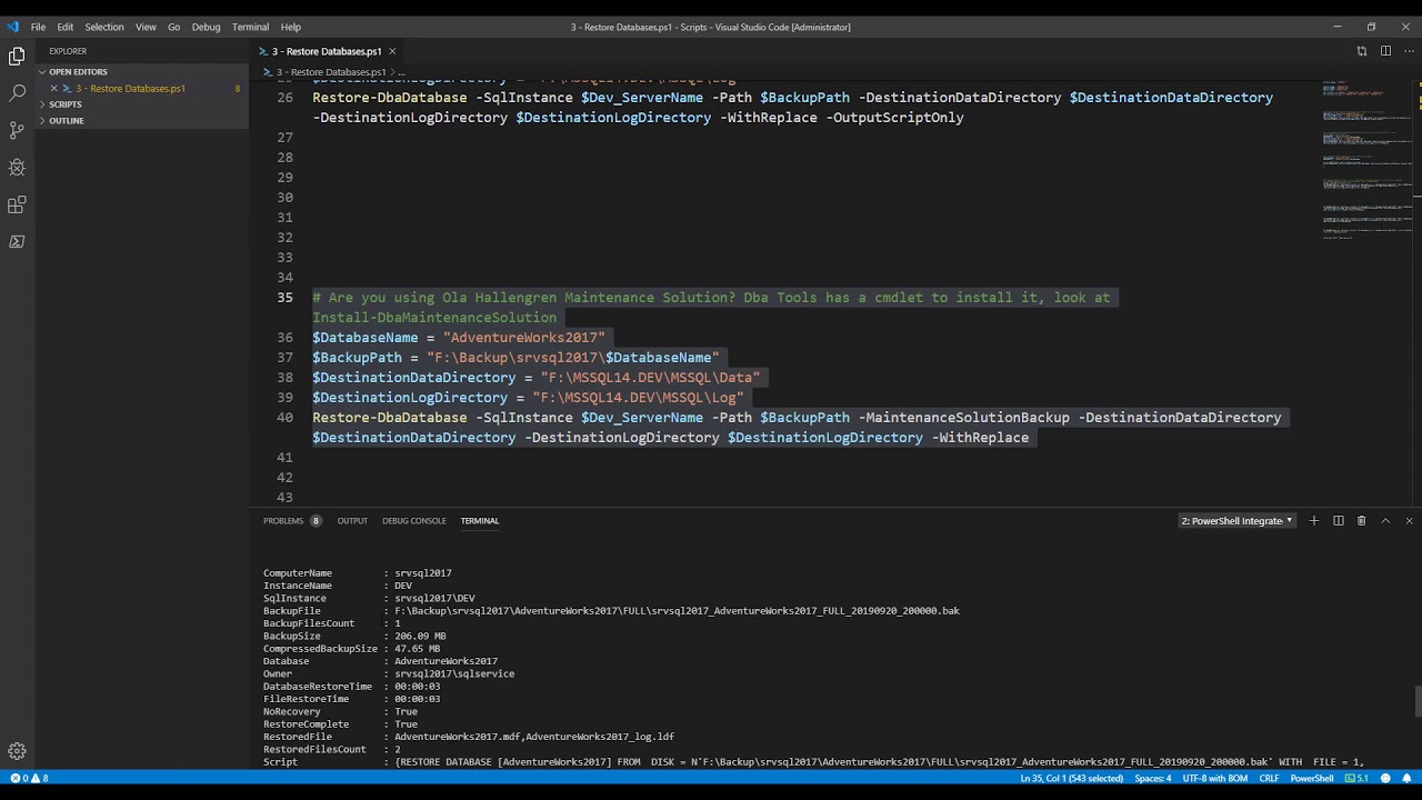 Restaurando Bancos De Dados Com Powershell E Dbatools Youtube