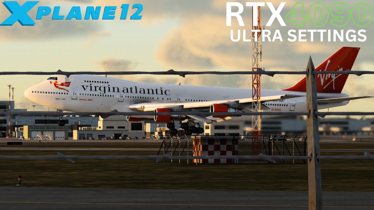 X-Plane 12 (RTX4090) 747-200 Classic London Gatwick Approach 4K w ...