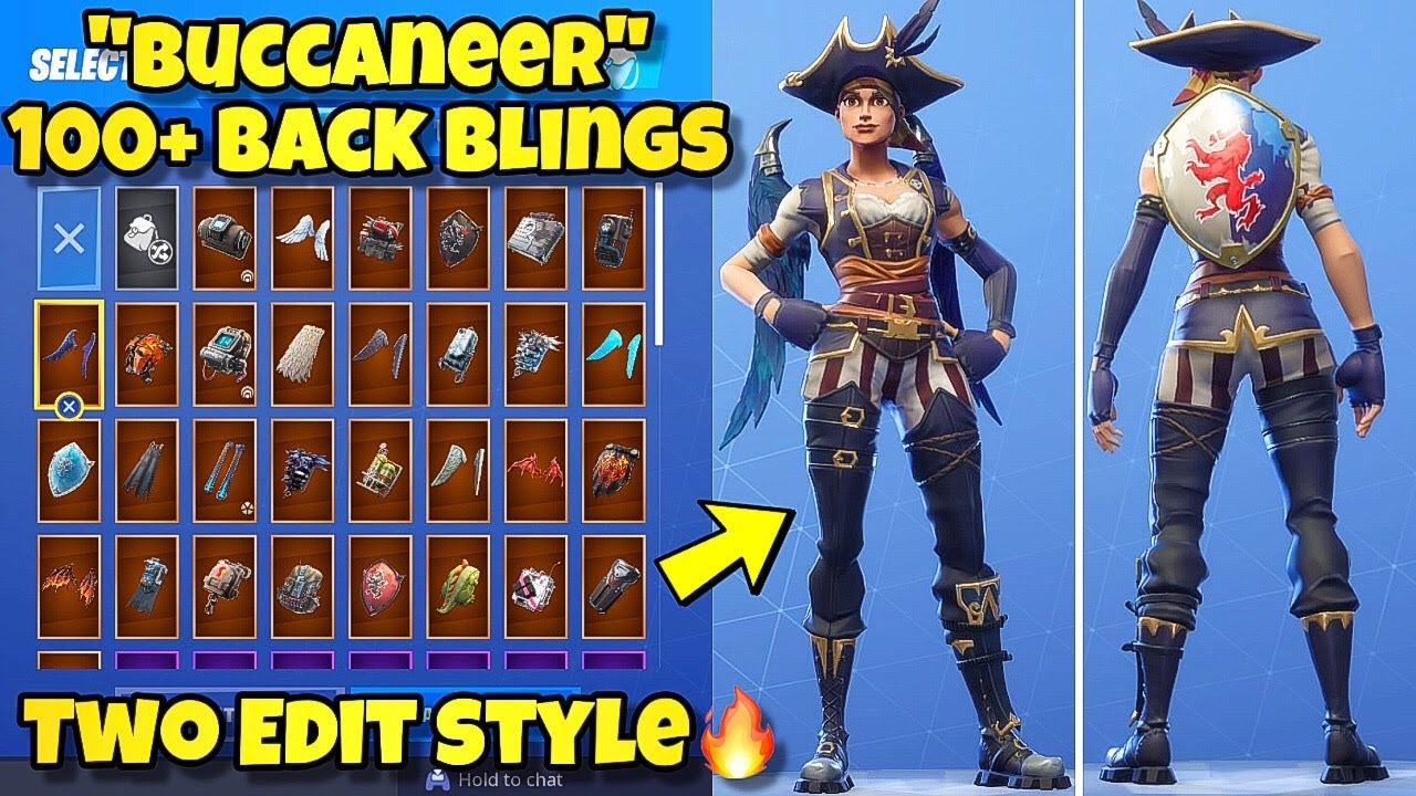 NEW "BUCCANEER" SKIN Showcased With 100+ BACK BLINGS! Fortnite Battle ...