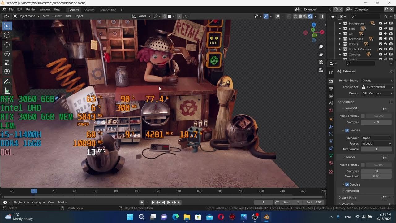 Gigabyte G5 RTX 3060 Blender Test | i5 11400h Blender Test | Laptop For ...