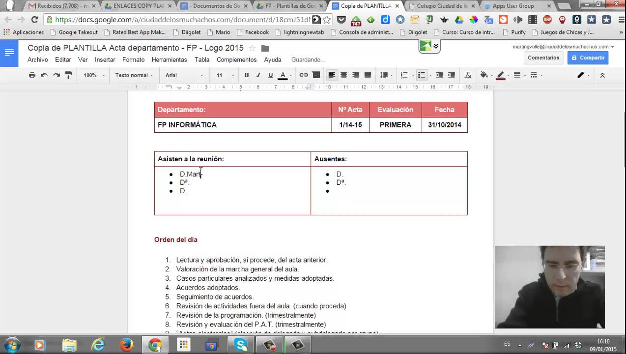 Plantillas Documentación interna centro educativo Google Apps Drive ...