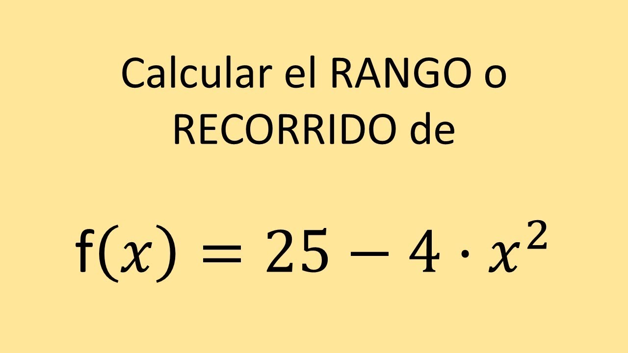 Cálculo del Rango o Recorrido de una función polinómica. Ejercicio 01 ...