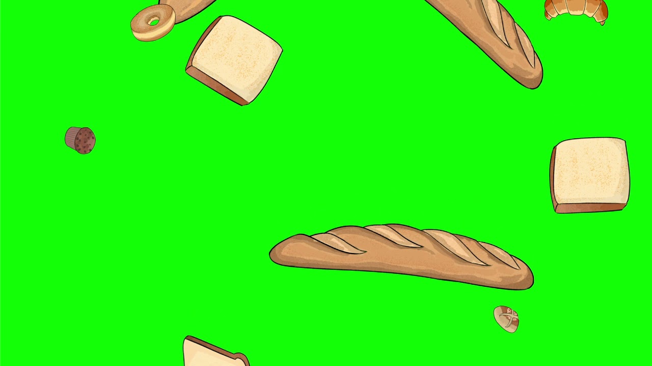 【2D Animation】It's Raining Bread Green Screen - YouTube