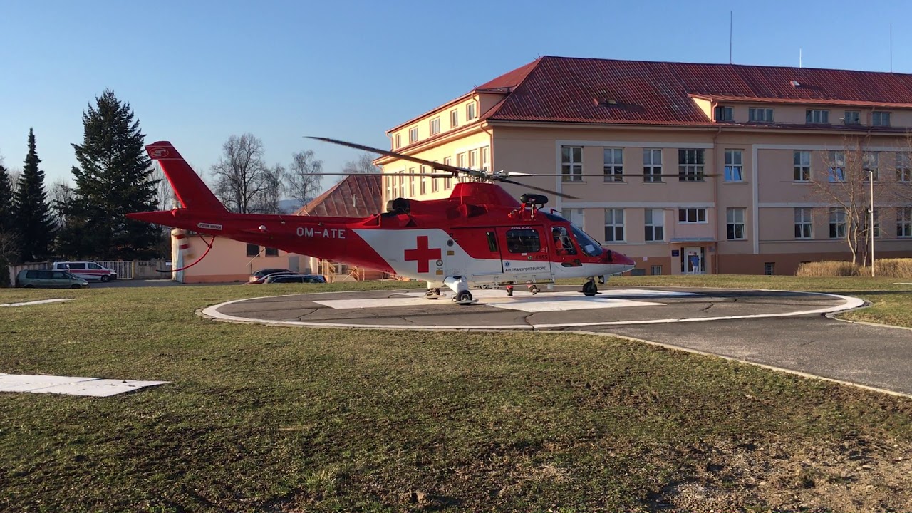Helicopter start Agusta A109 K2 Hospital Mikulas - YouTube