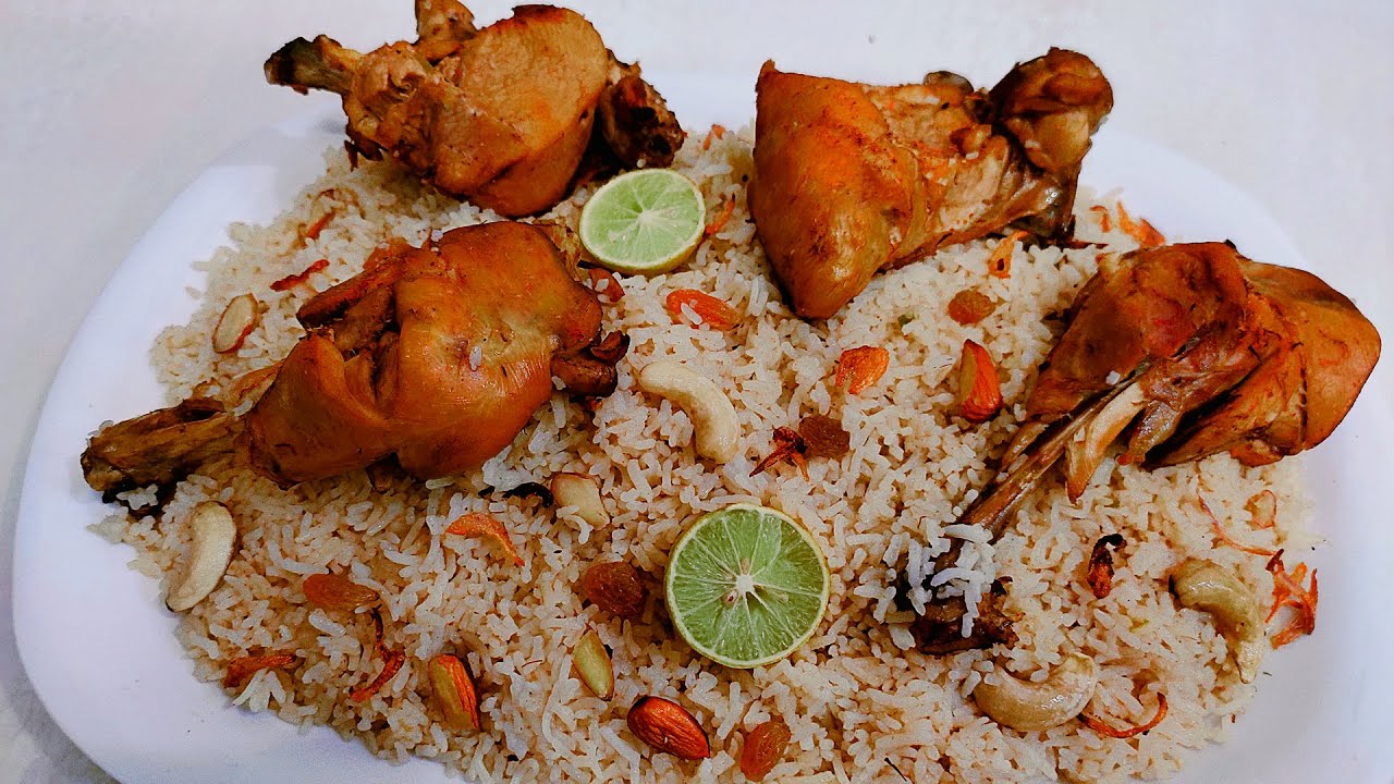 Chicken Kabsa Rice Recipe | Eid Special Arabian Chicken Kabsa | Chicken ...