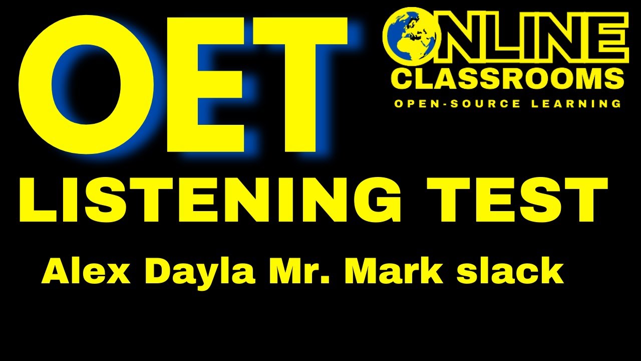 Alex Dayla Mr. Mark slack listening sample practice test for nurses and ...