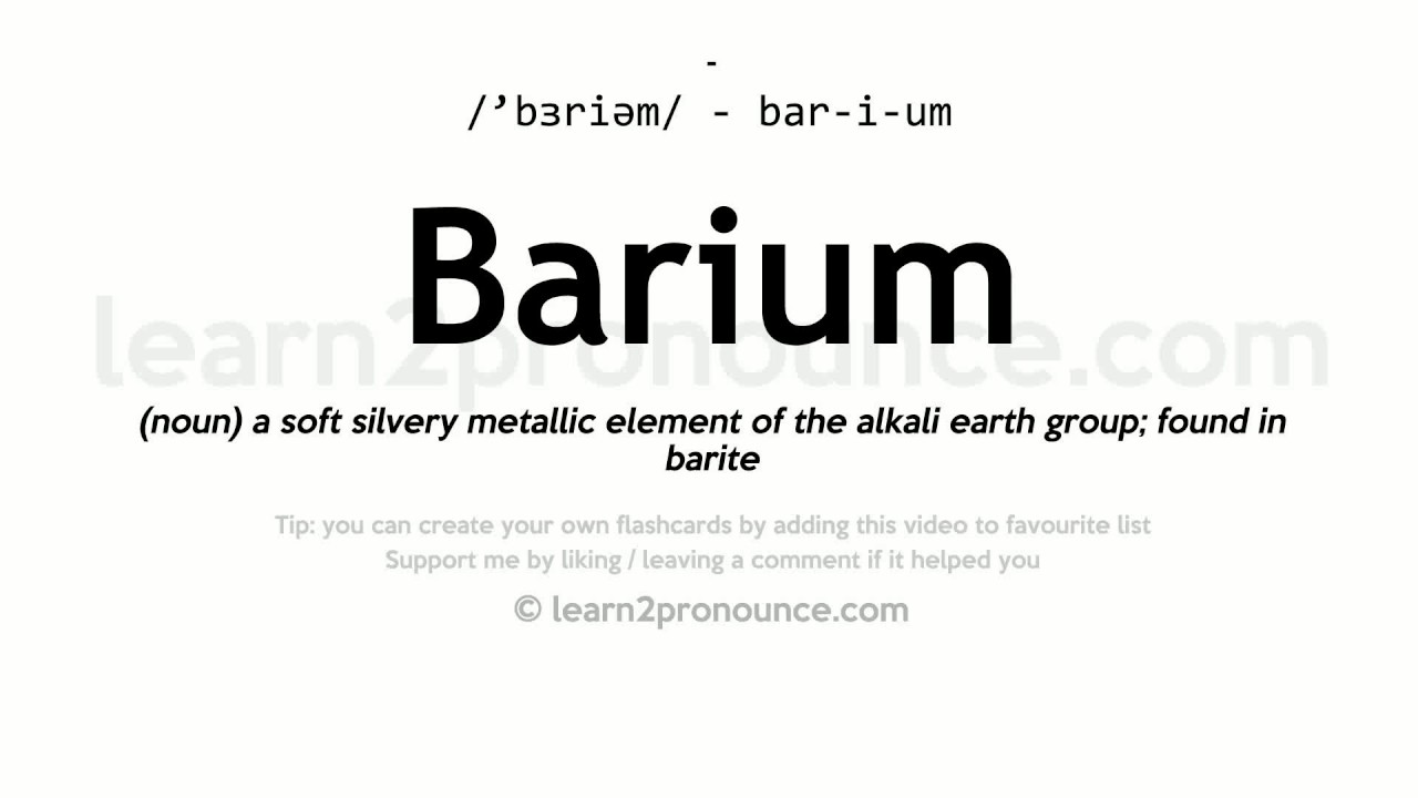 Pronunciation of Barium | Definition of Barium - YouTube