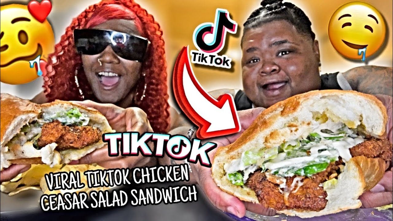 VIRAL TIKTOK CHICKEN CEASAR SALAD SANDWICH MUKBANG W/ MY BM | DID DIDDY ...