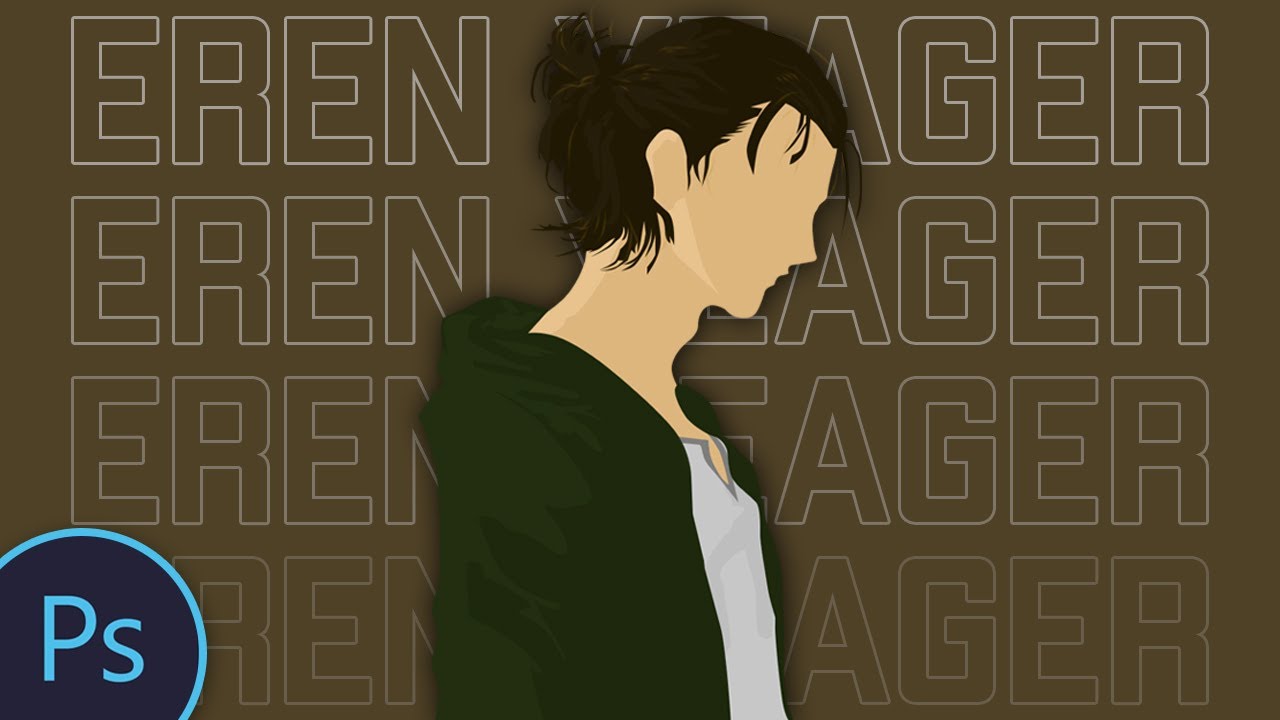 Eren Yeager Minimalist Vector Art | Part 1 - YouTube