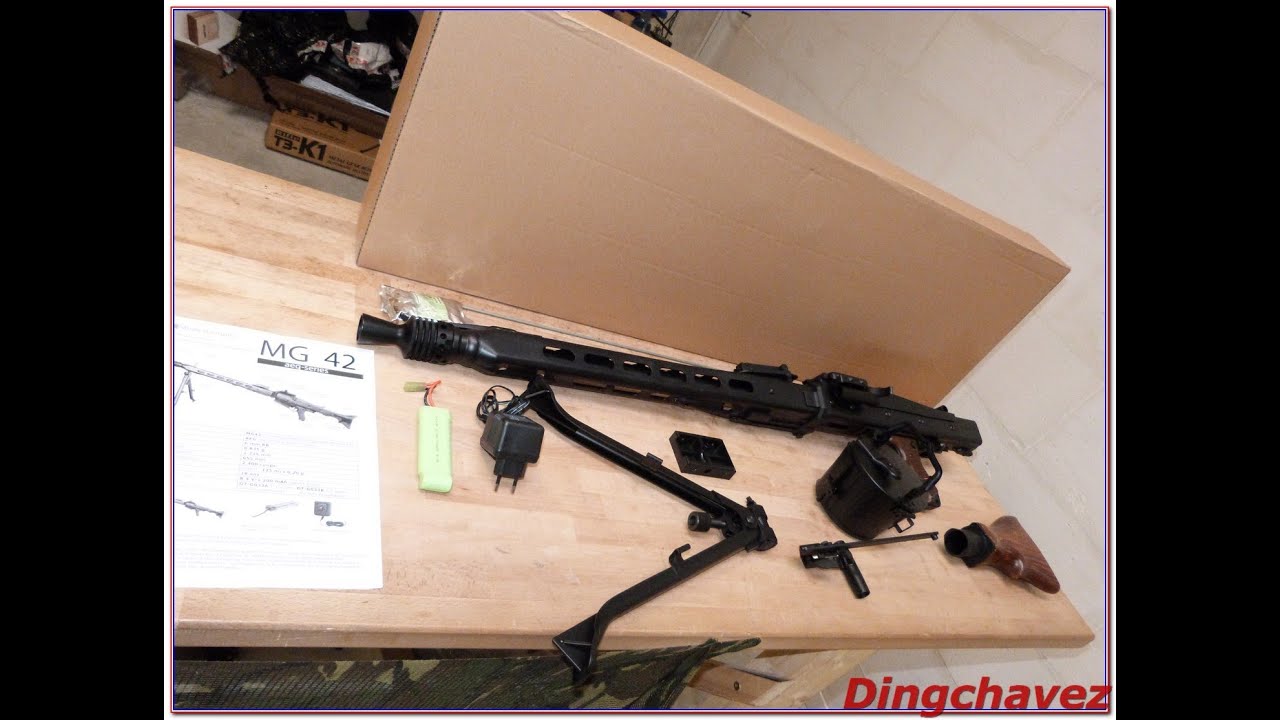 Airsoft - Unboxing MG 42 AEG AGM chez Airsoft Concept (37) [ENG subs ...
