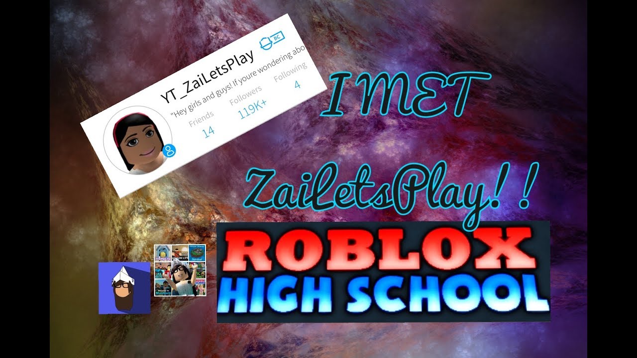 I met ZaiLetsPlay on RHS!! | Roblox High School | Roblox - YouTube