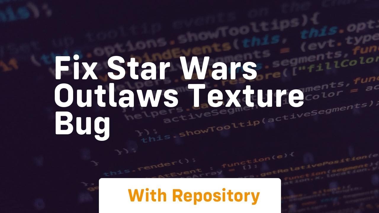 fix star wars outlaws texture bug - YouTube