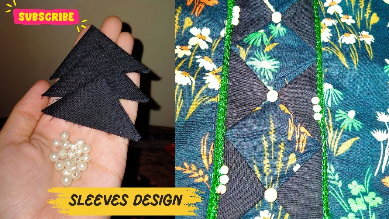 Elegant Sleeves Design with Pearls & Samosa Triangles | Stunning DIY ...