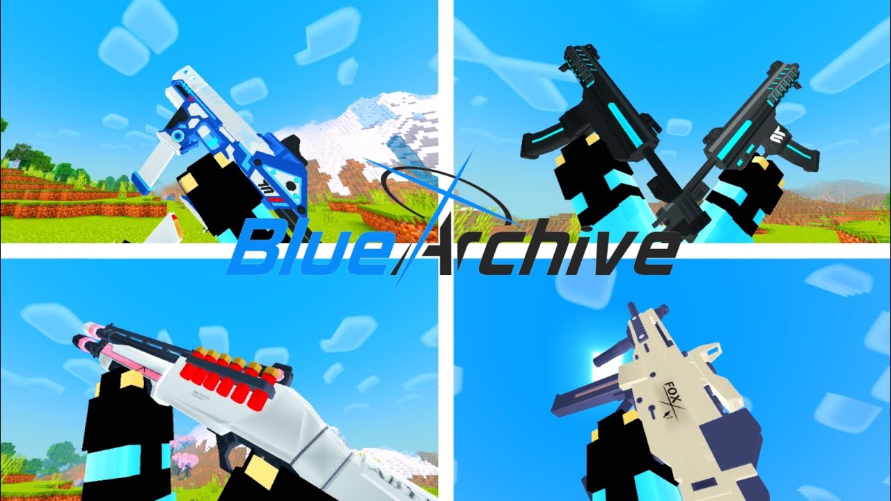 Blue Archive Guns 3D Addon Minecraft PE Bedrock 1.20 - YouTube