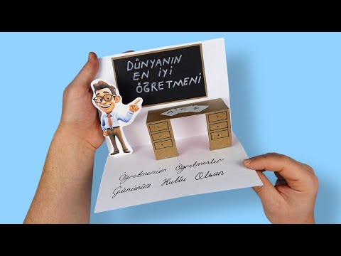 Kağıttan Harika Öğretmenler Günü Hediyesi Yapımı | Açılır Mesaj Kartı | Hediye Fikirleri