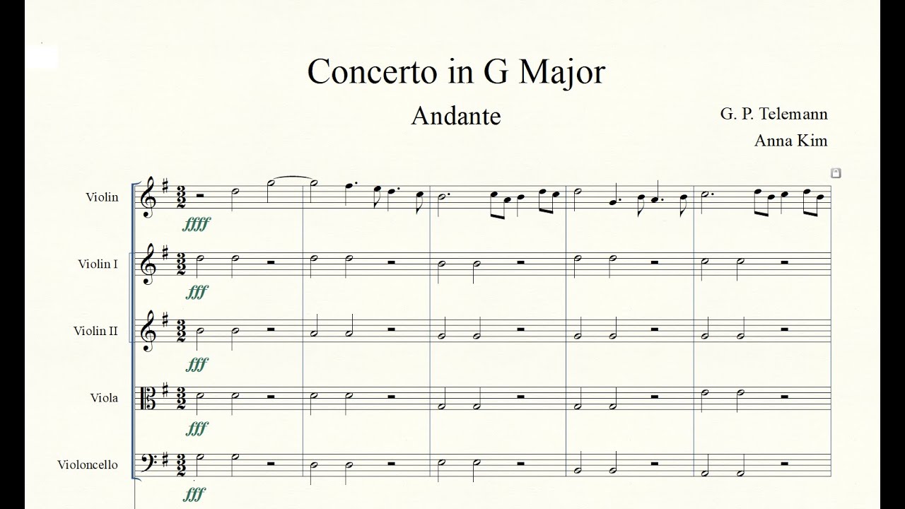 Telemann Violin Concerto In G Major Twv 51 G5 Youtube