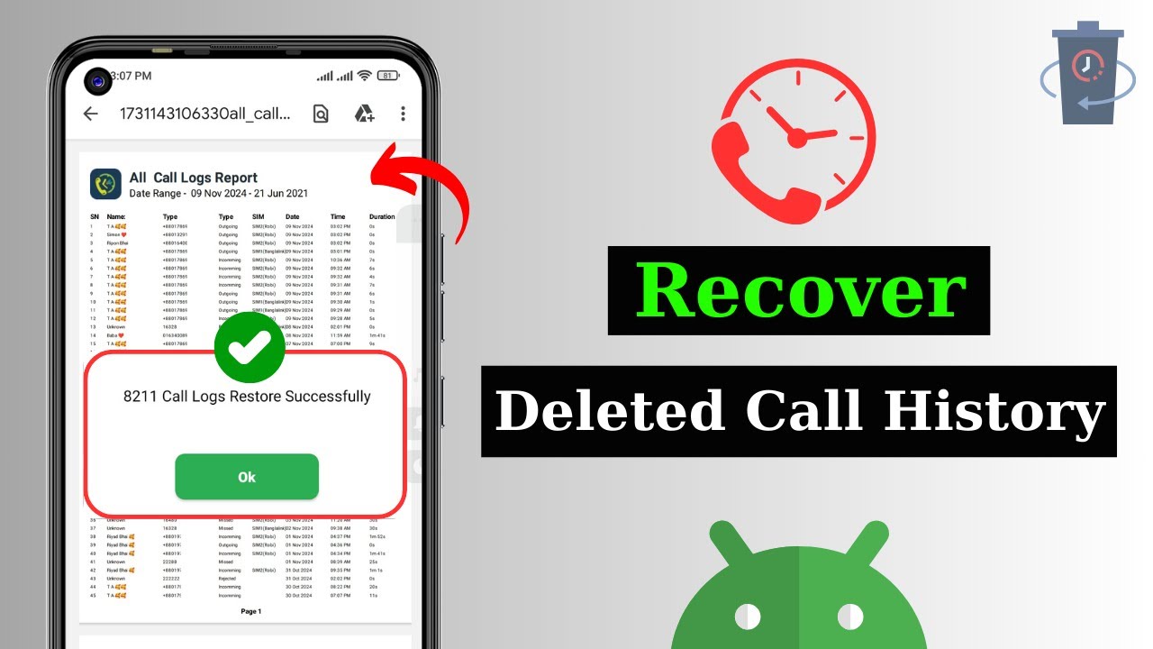How To Recover Deleted Call History on Android | Restore Deleted Call ...
