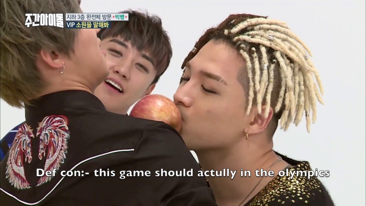Weekly Idol Taeyang and Daesung Apple Game eng subs - YouTube