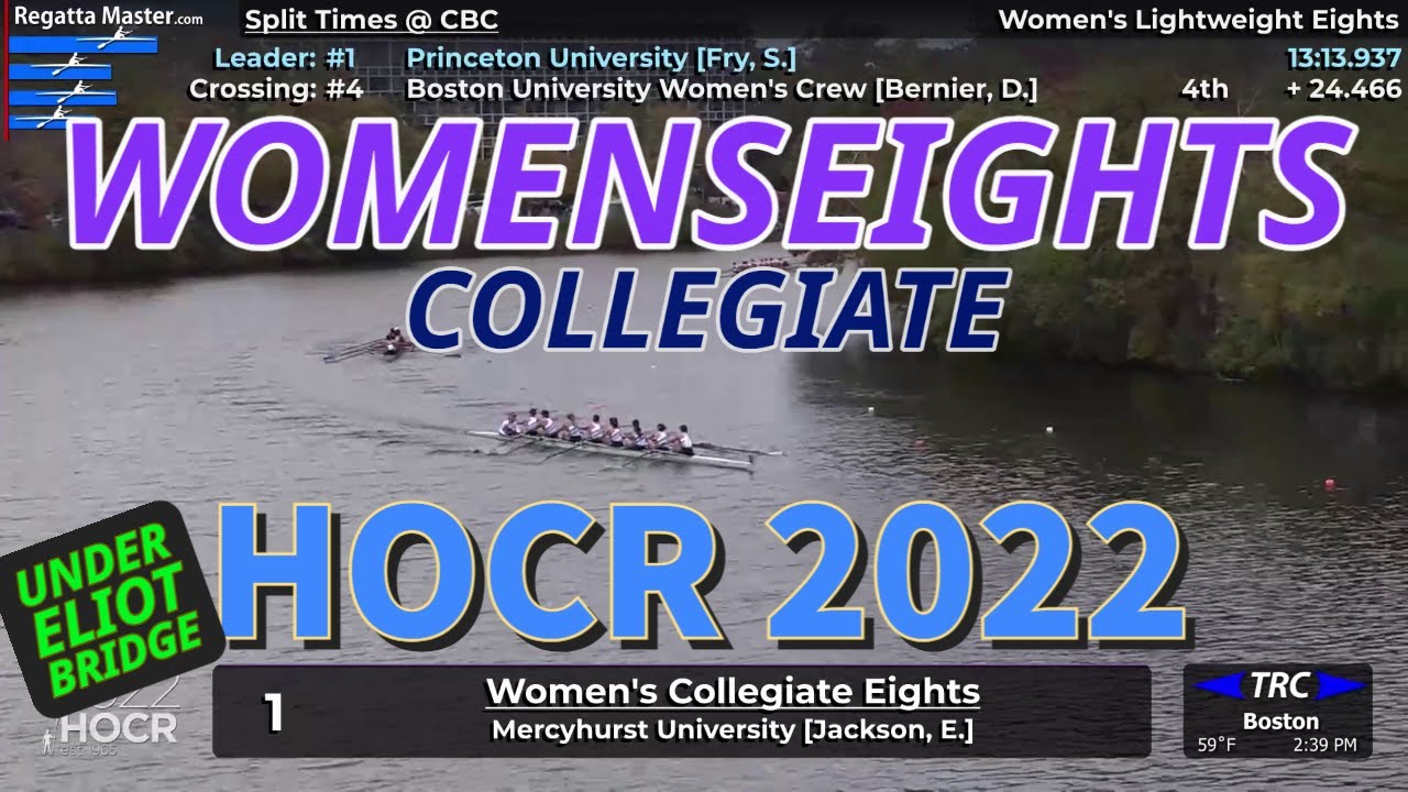 #68. HOCR 2022 Women's Collegiate Eights at Eliot Bridge | Head of the ...