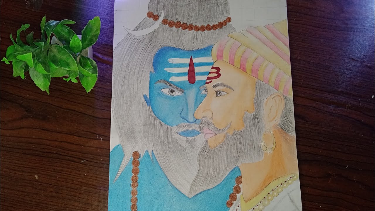 Shivaji Maharaj And Mahadev full tutorial || Step by Step Colouring ...