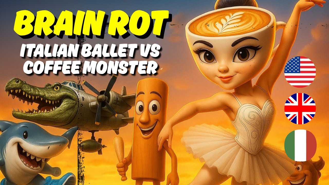Brainrot Italian Animated Cartoon Ballerina Cappuccina, Tralalero ...