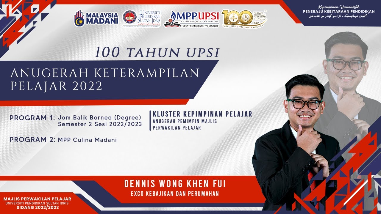 100 TAHUN UPSI (ANUGERAH KEPIMPINAN MAJLIS PERWAKILAN PELAJAR) # ...