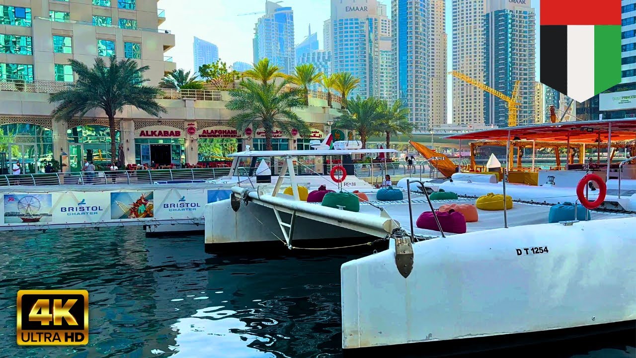 Walking Tour Through DUBAI MARINA - Travel UAE - YouTube
