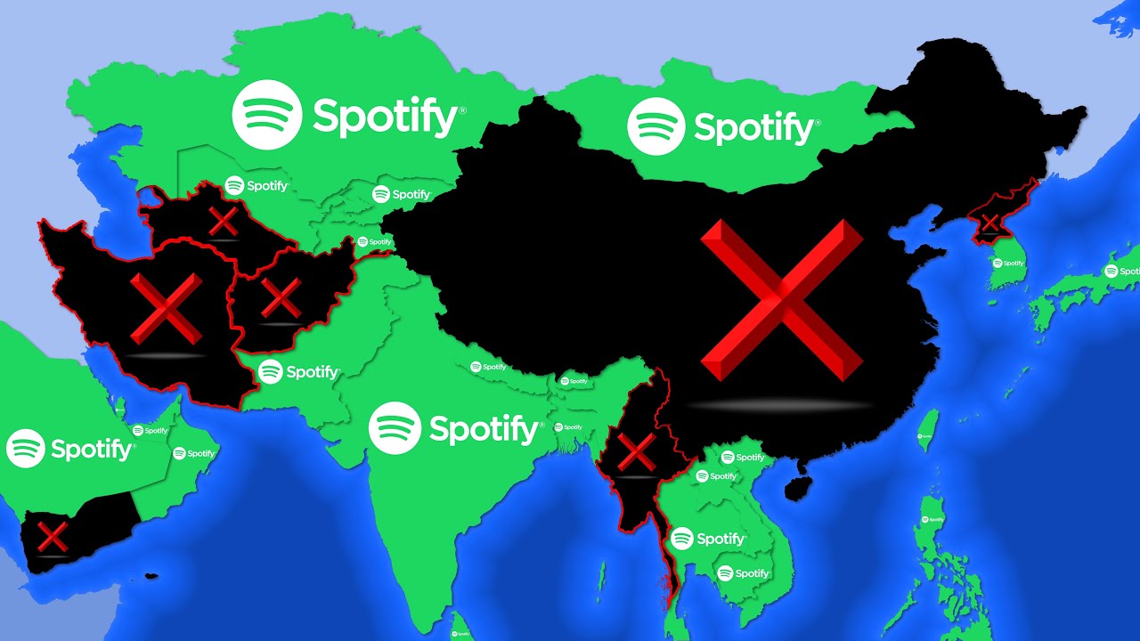 Countries where Spotify is available - YouTube