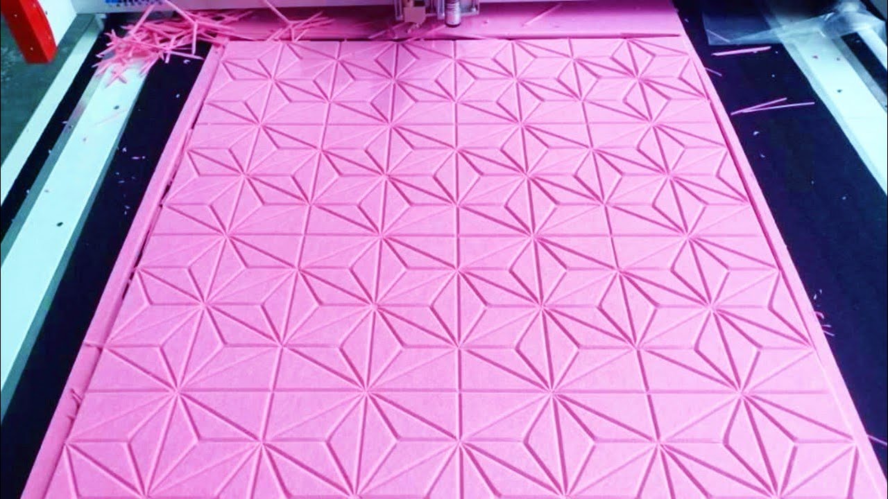 Grooving & Cutting PET Polyester Acoustic Panel | AMOR CNC Knife ...