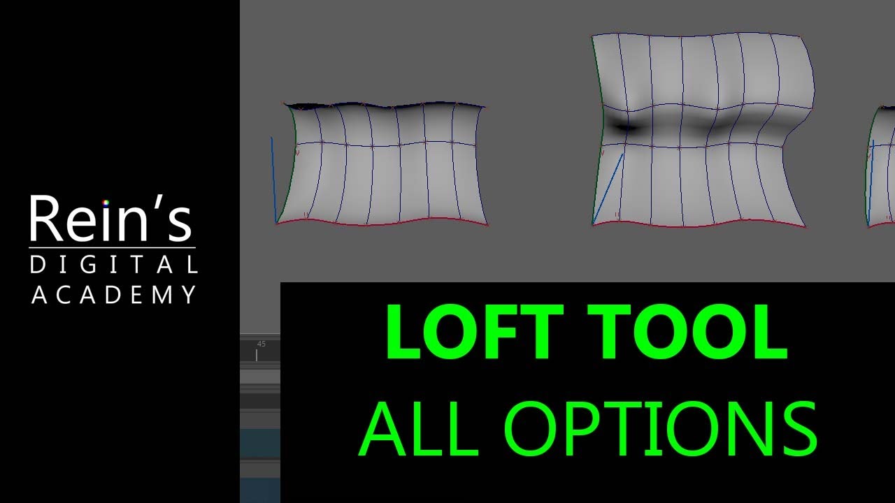20. Loft tool (all options) in Surfaces. Maya modeling Tutorial for ...