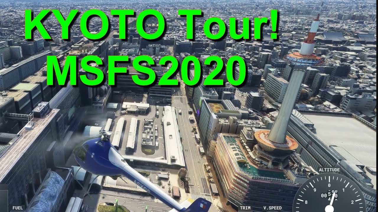 MSFS2020: FLYING OVER KYOTO CITY. 京都市上空を飛行 - YouTube