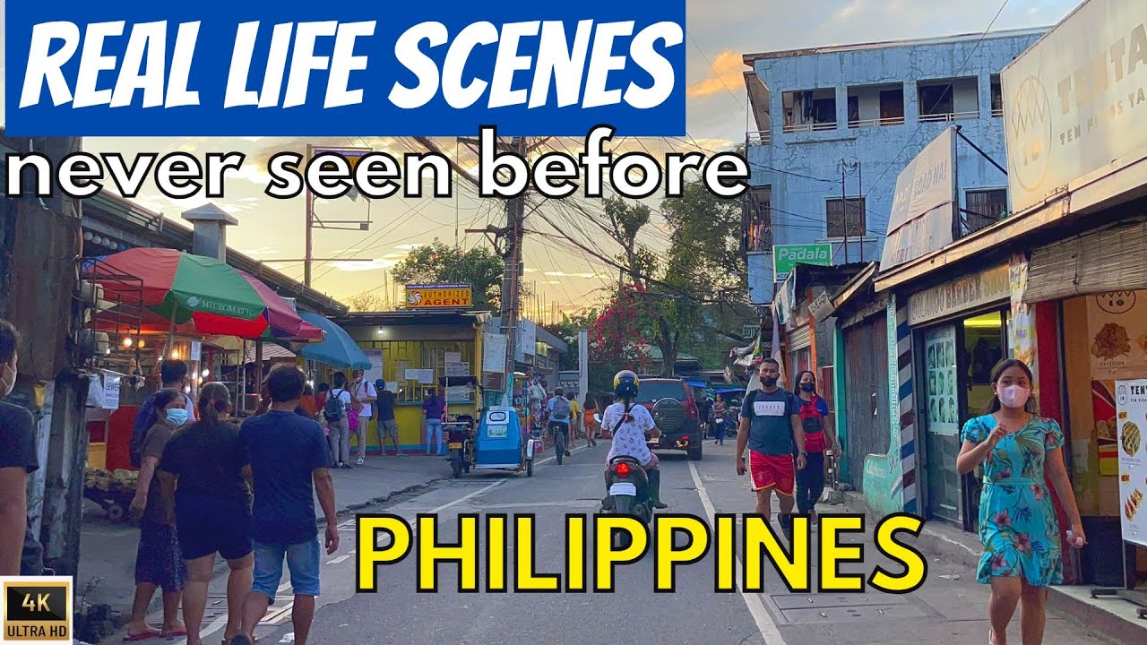 LIFE OUTSIDE MANILA | Real Life Scenes PHILIPPINES | Evening tour [4K ...