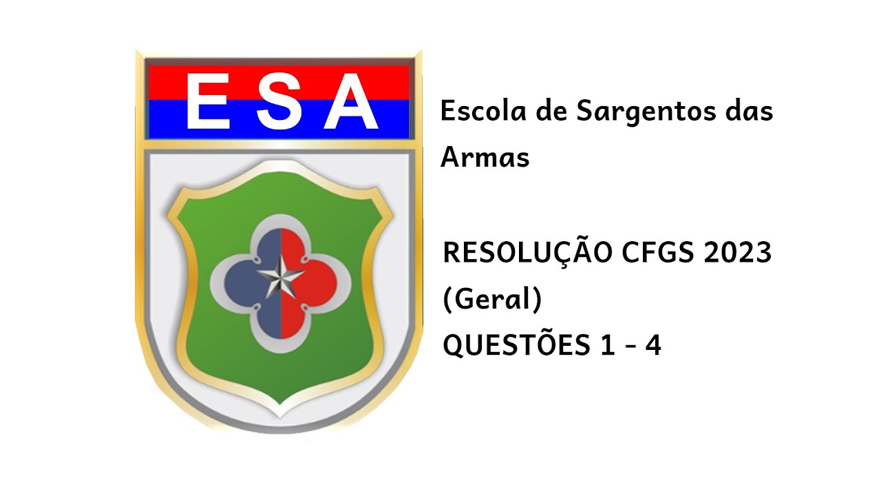 CFGS 2023 (ESA geral) Questões 1 a 4 - YouTube