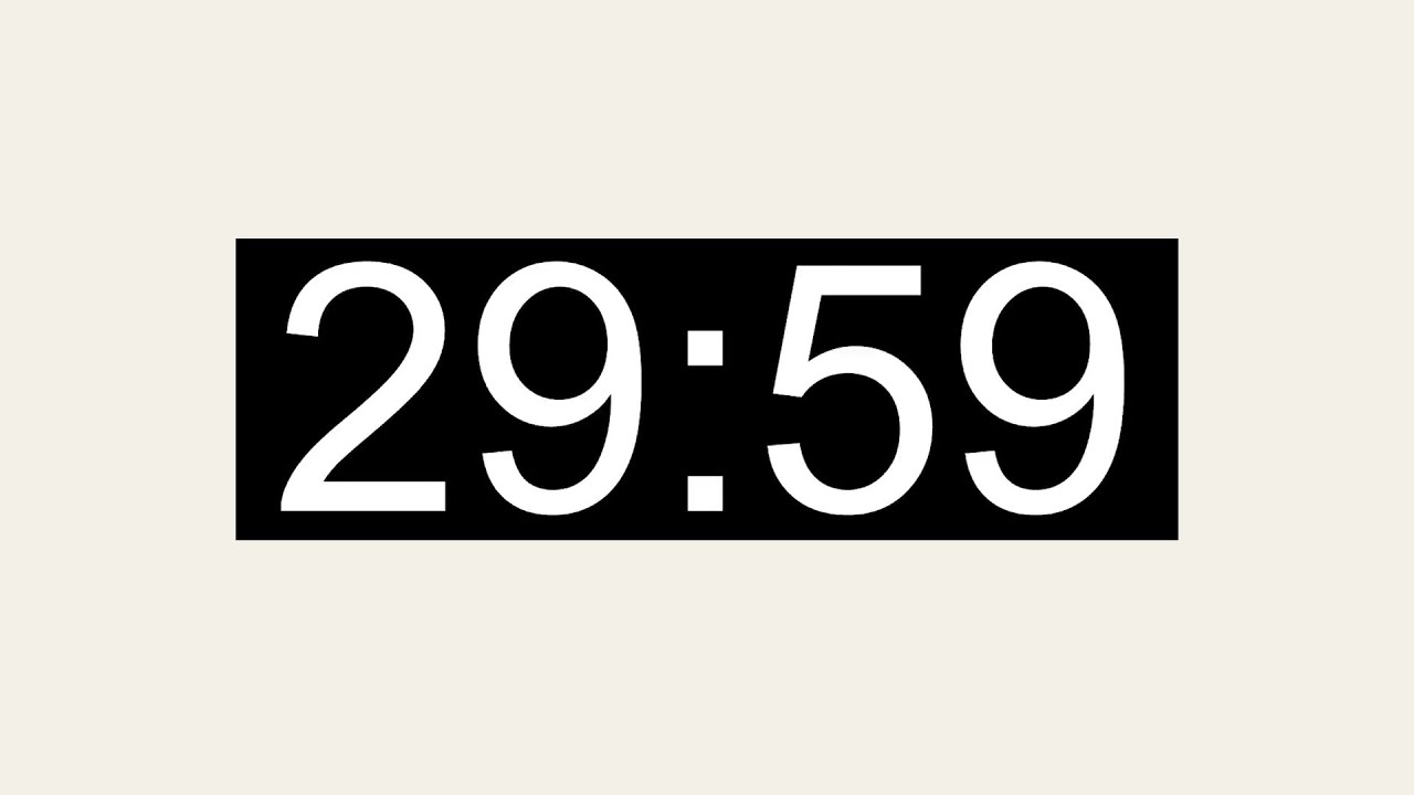 30 Minute Basic Countdown Timer - Silent - YouTube