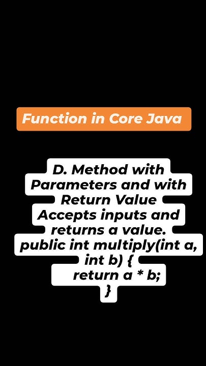 "Mastering Methods with Parameters and Return Values in Core Java!" - YouTube
