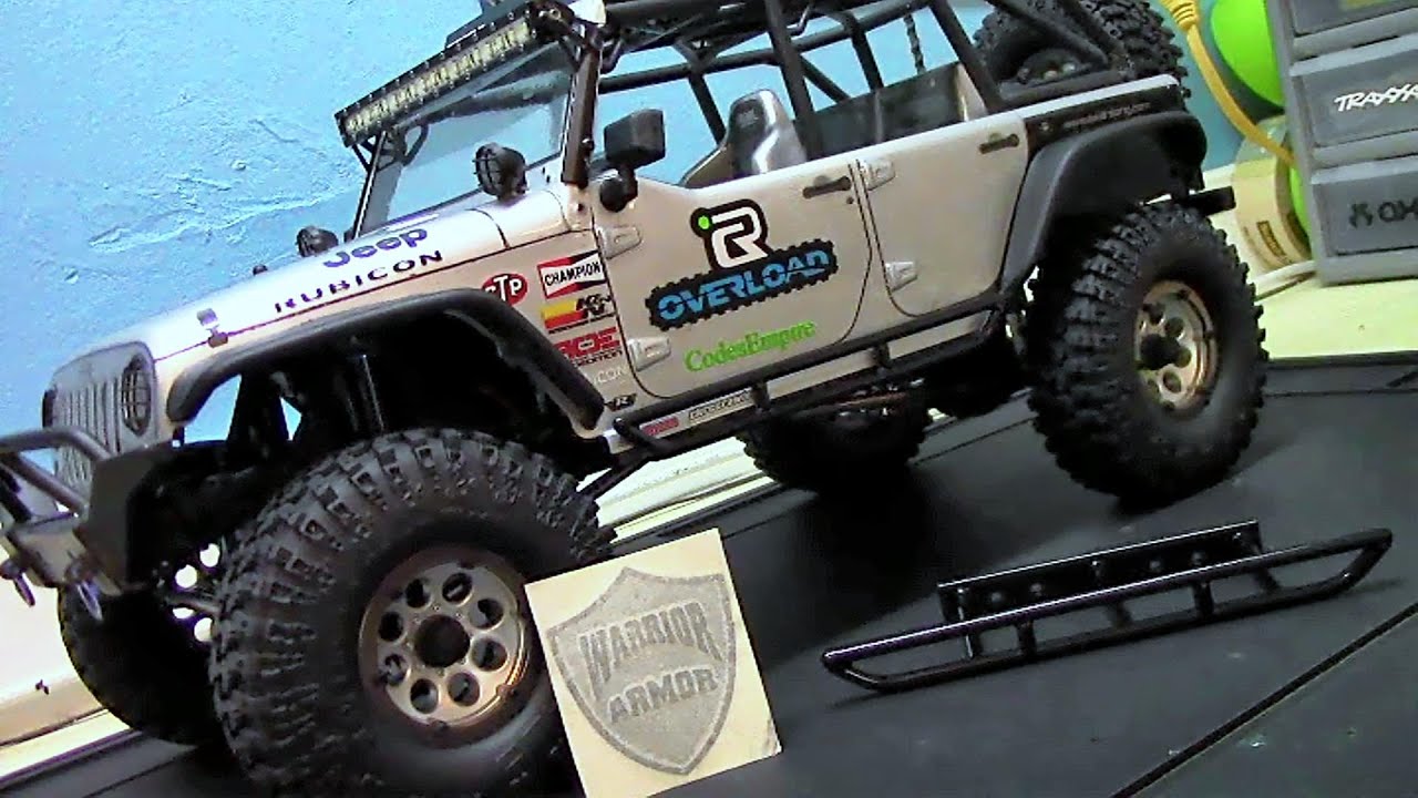 Warrior Armor Rock Rails - Axial SCX10 Jeep Wrangler Rubicon - YouTube