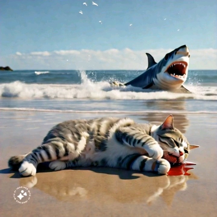 Shark Attack 🥺💔#cat #shorts #story - YouTube