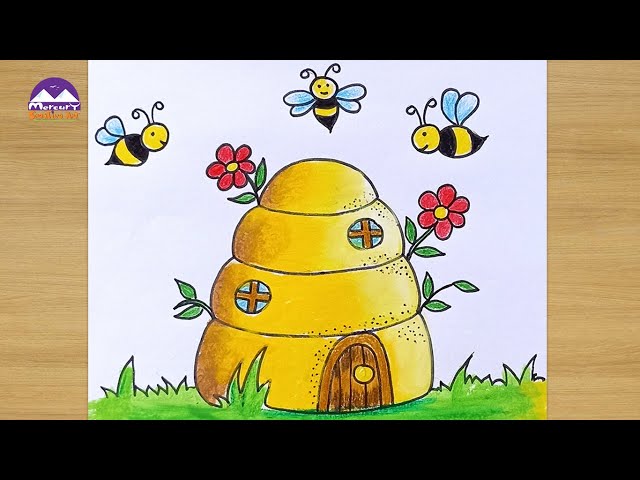 Honey Bee Hive Illustration