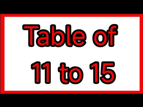 Multiplication Table Of 11 To 15|Table Of 11 To 15|Maths Tables ...