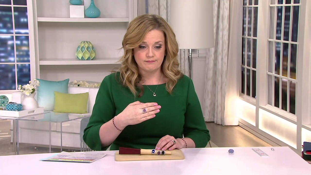 Sterling Silver Gemstone Double Band Ring on QVC - YouTube