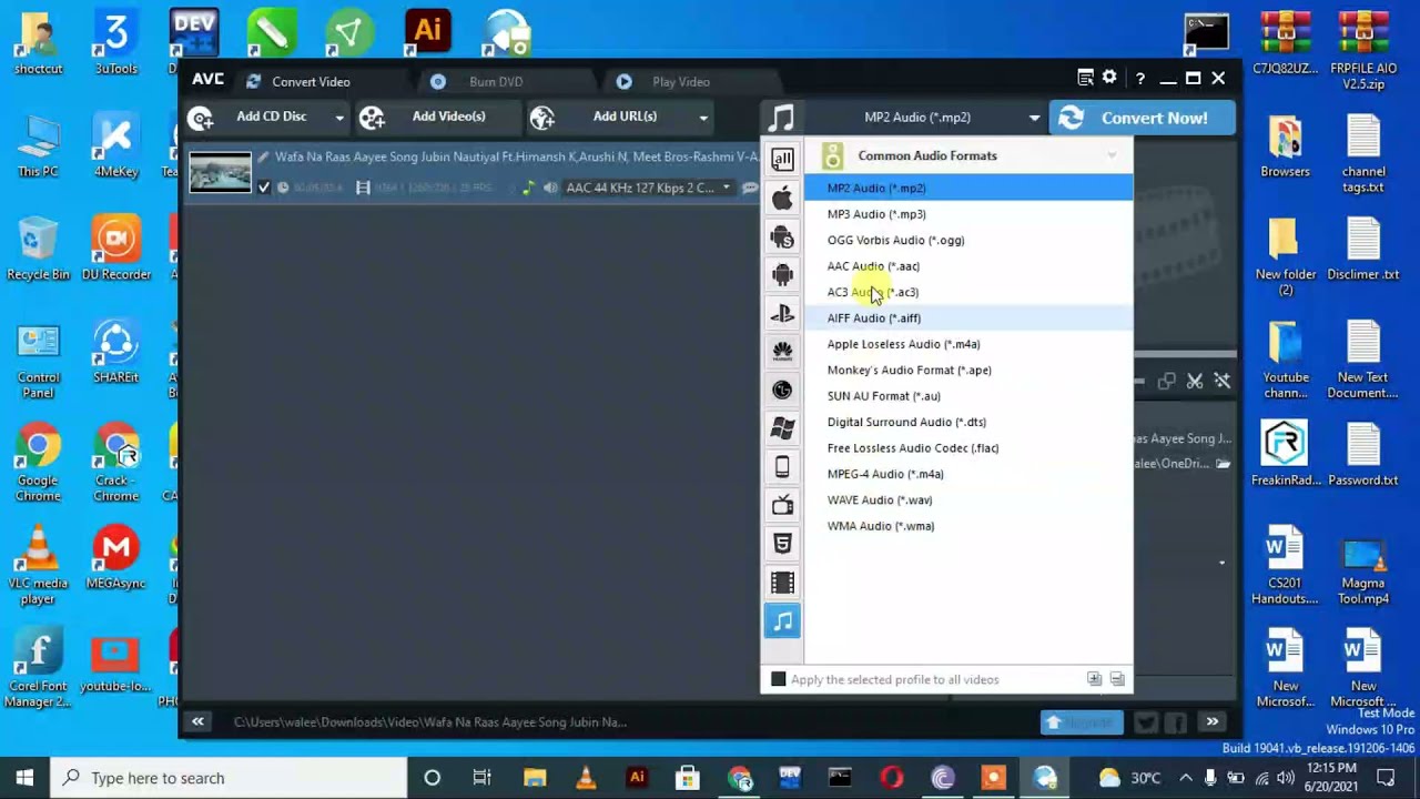 How to use AVC Software video to audio converter for Pc - YouTube