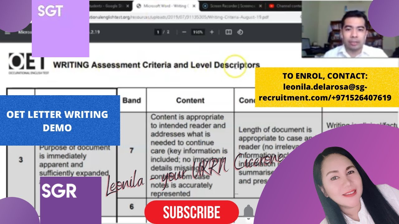 Understanding OET: Letter Writing Demo - YouTube
