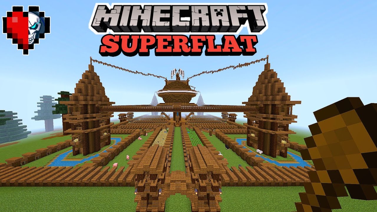 I Build a MASSIVE BASE In Minecraft SUPERFLAT PE - YouTube