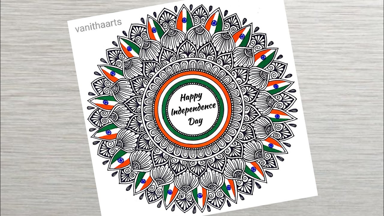 Happy Independence Day Mandala Art | How to draw Mandala for beginners ...