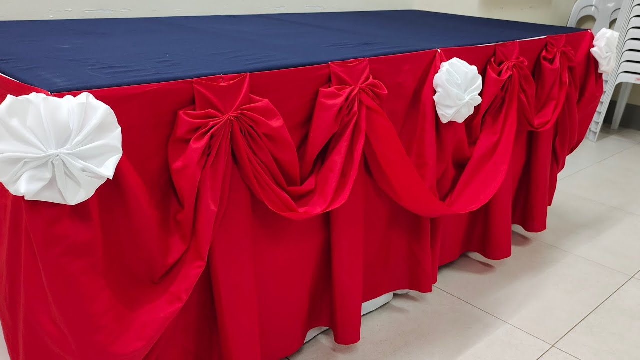 FLOWER FOLD DESIGN WITH BUTTERFLY DESIGN TABLE SKIRTING TUTORIAL - YouTube