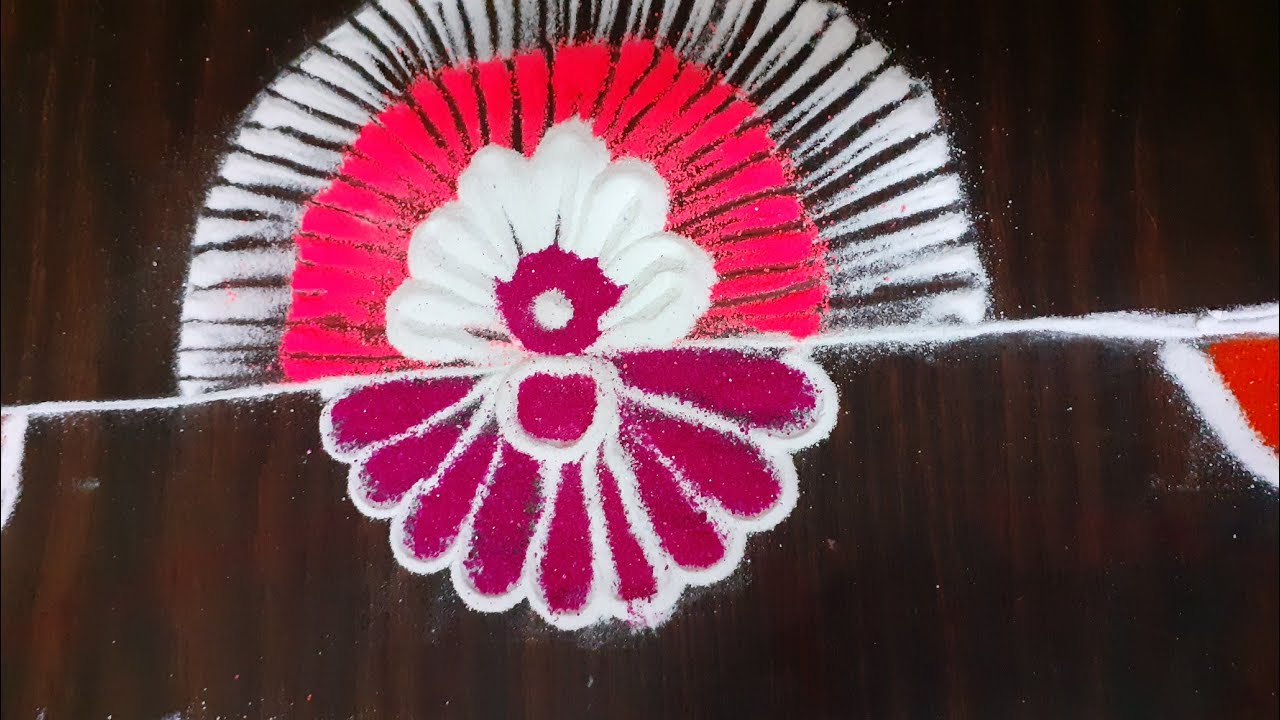 Very simple and easy Rangoli in GEETHA'S WORLD. - YouTube