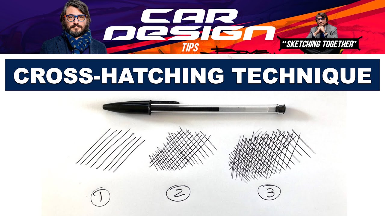 How To Draw Cars cross-hatching with a Ball Point Pen BIC - YouTube